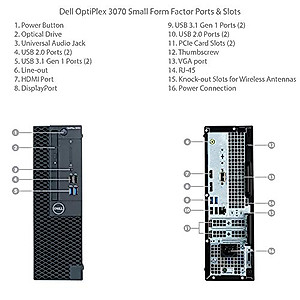 Dell OptiPlex 3070 SFF Small Form Factor Desktop - 9th Gen Intel Core i7-9700 8-Core, 32GB DDR4, 1TB NVMe SSD, Windows 10 Pro (Renewed)