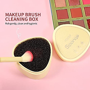 Docolor Makeup Brushes Cleaner Set, Solid Soap Cleanser with Color Removal Sponge, Brush Cleaning Mat for Makeup Brushes Cleaner Easy to Clean Blenders Brushes Shampoo Removes Shadow Color
