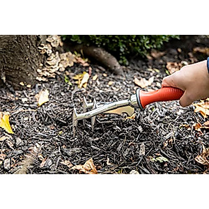 Garden Weasel 91367 Double-Sided Garden Cultivator Hand Tiller - for Loosening Soil, Weeding and Digging - Weather and Rust Resistant