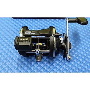 Okuma Magda Pro Line Counter Levelwind Trolling Reel, Small, Black/Silver, MA-30DLX