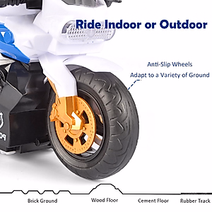 Liberty Imports RC Police Patrol Motorcycle with 360 Degree Rotation - 2CH Remote Control Cop Motor Bike for Kids, Toddlers