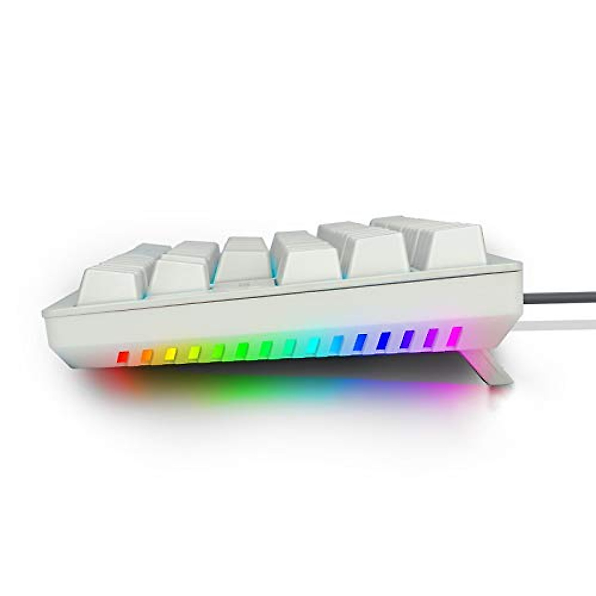 Xceahu 60% Mechanical Gaming Keyboard Rainbow Backlit 87 Key - E-YOOSO K620 Blue Switches TKL Keyboards, White
