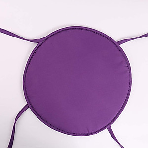 Garneck Round Chairs Seat Cushion Sponge Stool Pad Chairs Cover Slipcover with Rope Ties for 0ffice Home School Restaurant 38CM (Purple)