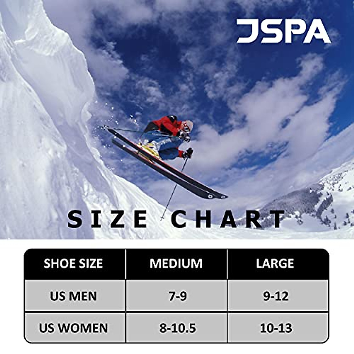 JSPA Thick Thermal Hiking Socks, Skiing Snowboarding Thermal Socks for Men,Stocking Stuffers Heated Socks for Women, Thick Warm Insulated Heated Crew Slipper Socks for Cold Weather,1 Pair Black Large