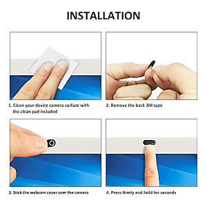 Webcam Cover 6-Pack, Web Camera Cover Slide Ultra-Thin for Laptop, iMac, MacBook Pro, Mac, Computer, Smart Phone, Tablets Slider Camera Blocker Protect Your Privacy & Security (Black)