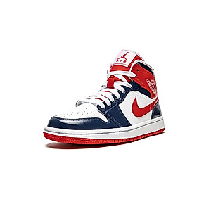 Jordan Womens WMNS Air 1 Mid DJ5984 400 Patent Leather Navy/White/Red - Size 7W