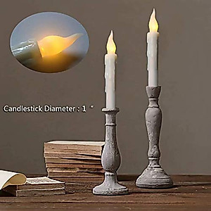 Advocator 6pcs Dripless Battery Operated Fake Flickering Led Candles with Timer (6 Hrs on 18 Hrs Off) Window Votive for Candlesticks Table Taper Candle for Halloween Christmas Festival Party