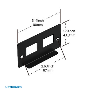 UCTRONICS I/O Panel with 2 Slots for Keystone Jacks, Compatible with Raspberry Pi Ultimate Rack Mount, 2 Pack