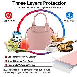yookee home Lunch Bag Women Insulated Lunch Box for Adults Large Lunch Tote Bag Cute Pink Lunch Bag for Women Preppy Lunchbox Meal Prep Lunch Box for Women Nurse Lunch Bag for Adults Work