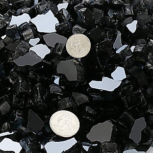 Grisun Fire Glass with Drop-in Fire Pit Kit 24 x 8 Inch, H-Shape Burner with Tray, Come with Upgraded Spark Ignition Kit for Gas Fire Pit, Fire Table