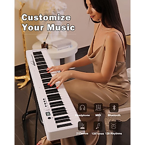 Cossain 88 Key Digital Piano with Lighted Keys, Folding Piano Keyboard [Full Size/Semi-Weighted] Portable Piano w/Piano Bag, [Bluetooth & MIDI] Electric Piano Keyboard for Beginners, Teens, Adult