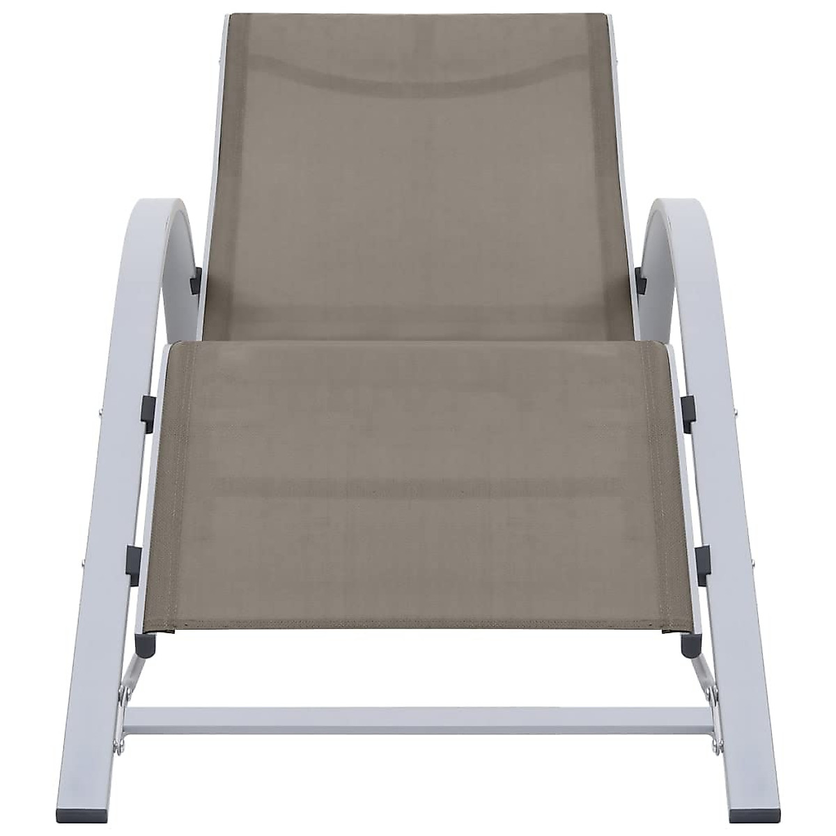 MINERWALL Sun Loungers 2 pcs with Table Aluminum Taupe,Patio Sunlounger Set with Table Comfortable and Durable Outdoor Furniture Sun Loungers, Outdoor Seating