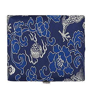 Oboe Reed Case,Oboe Reed Oboe Reeds Protect Against Moisture Wooden + Silk Cloth Cover Reed Case Holder Storage Box for 6pcs Oboe Reeds Maple Wooden (Blue) Oboe Reed Case Blue Box Kit Reeds Moistu