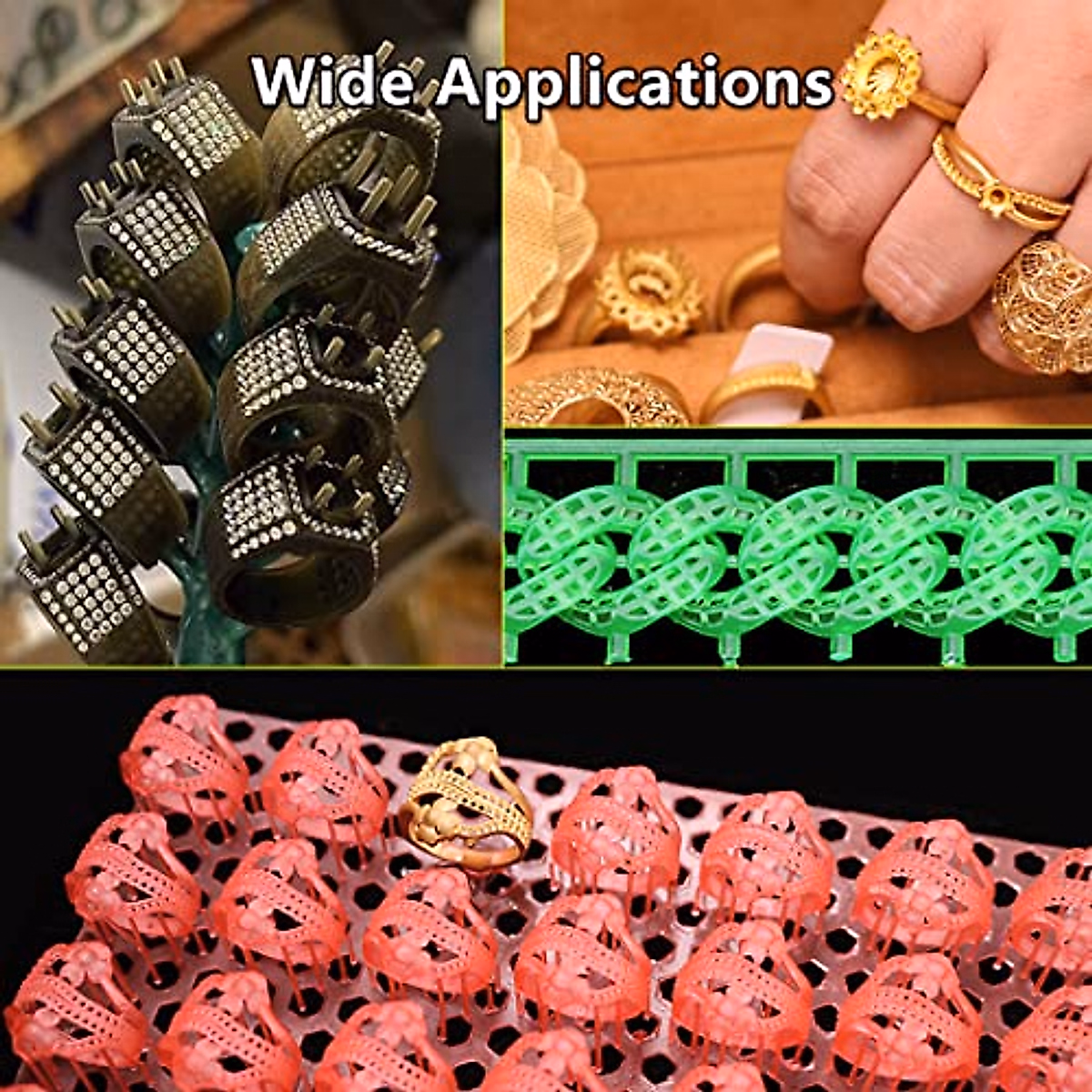 IFUN 3D Printer Castable Resin- Burns Out Cleanly- High Precsion Fast Curing Jewelry Casting Resin- 405nm LCD UV-Curing Photopolymer Resin for LCD 3D Printer- Dark Green 500g