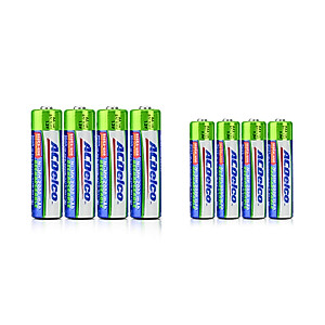 ACDelco 2-Hour Fast Battery Charger Includes AA Rechargeable Batteries and Car Adapter, 4 Count