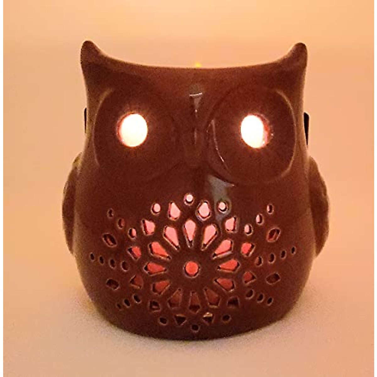 Yankee Candle Pierced Owl Lantern-Style Large Jar Candle Holder with Decorative Cutouts