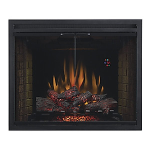 ClassicFlame 39EB500GRS 39" Traditional Built-in Electric Fireplace Insert with Glass Door and Mesh Screen, Dual Voltage Option
