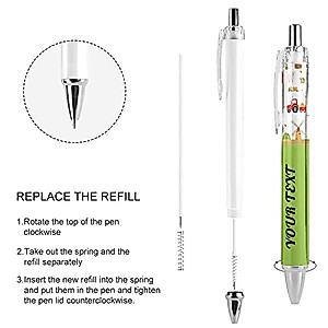 Personalized Custom Farm Animals Horse Pens with Stylus Tip, Customized Engraving Ballpoint Pens with Name Massage Text Logo, Gift Ideas for School Office Business Birthday Graduation Anniversaries Ch