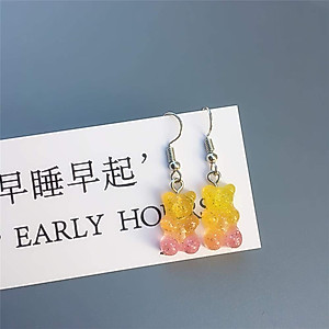 7 Pairs Gummy Bears Earrings Set Colorful Bear Animal Resin Earrings for Women Jewelry(A)