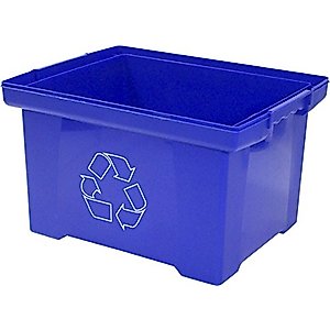 Storex 9 Gallon Recycle Bin, Blue (STX61549U01C)