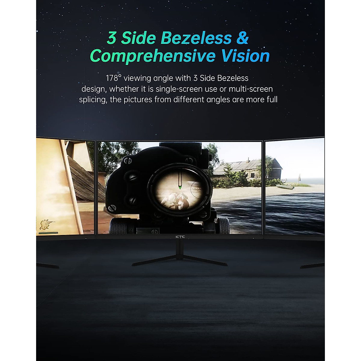 KTC 23.8/24 Inch Gaming Monitor 1080p 165Hz 144Hz Monitor, 1ms MPRT Fast IPS Monitor, HDR10, 125% SRGB, 300nits, HDMI/DP, Eyecare, Adjustable & Mountable, Vesa Support, Tilt, Computer Monitor