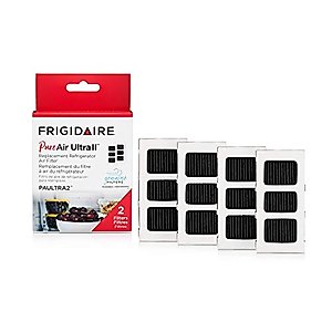 Frigidaire PAULTRA2 Pure Air Ultra II Refrigerator Air Filter with Carbon Technology to Absorb Food Odors, 3.8" x 1.8", 4 Count