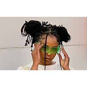 zeroUV 80s Futuristic Cyclops Cyberpunk Visor Sunglasses with Translucent Lens (Green)