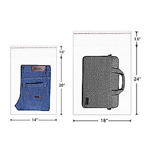 14" x 20" Clear Poly Bags 100pcs Plastic Cellophane Bags Self Adhesive Cello Bags 1 Mil for Clothing T-Shirt Gifts