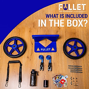 FULLET Cooler Wheel Kit for Yeti & RTIC Cooler Carts - 12 Inch Wheels & Ratchet Straps for Coleman Ice Chest – Universal Heavy Duty RTIC/Igloo Wheel Kit with Cooler Accessories for Camping & Beach