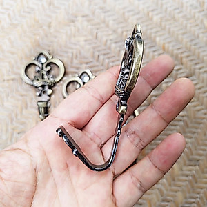 OAIDVEUY Zinc Alloy Key Shaped Decor Wall Hooks - 4 Pcs,Coat Hooks Key Hooks Holder Towel Hooks Coat Rack Hat Hooks - Bronze Finish