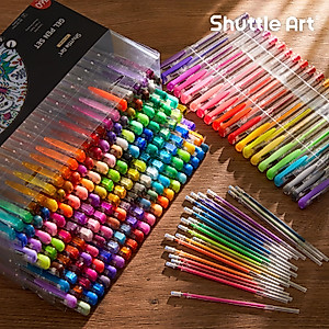 360 Pack Gel Pens Set, Shuttle Art 180 Colors Gel Pen Set Plus 180 Color Refills Perfect for Adult Coloring Books Doodling Drawing Art Markers
