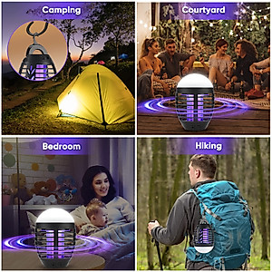 PRODCA Bug Zapper for Indoor & Outdoor, Rechargeable Mosquito Trap, Electric Mosquito Zapper, Fly Zapper for Home, Patio, Backyard, Camping (Black)