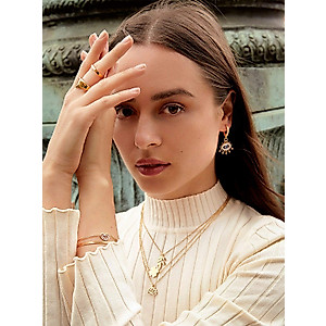 PERNNLA PEARL Gold Evil Eye Huggie Hoop Earrings for Women, 18K Gold Plated Dainty Charm Dangle Earrings With Cubic Zirconia