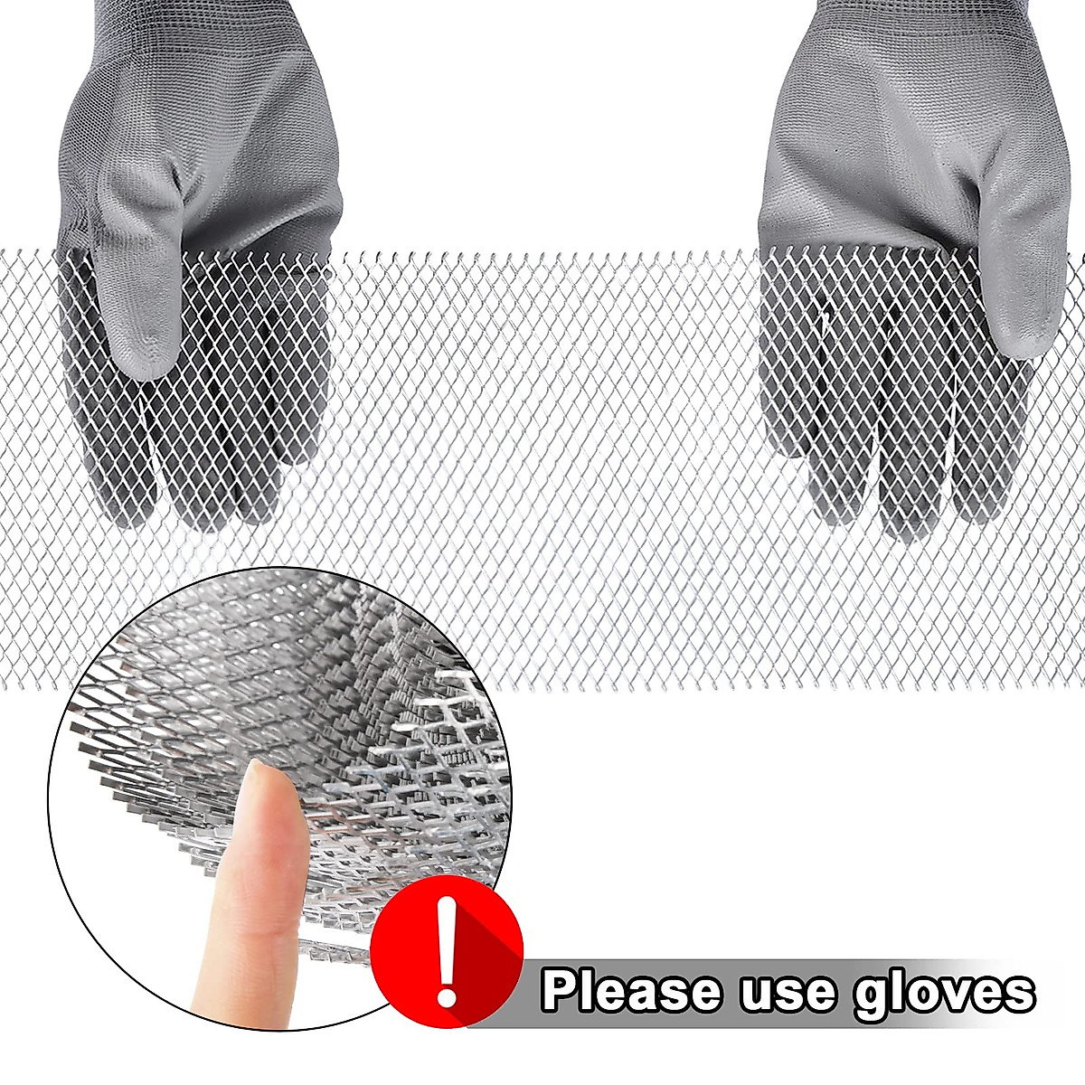 Evcitn Metal 6”x 40Ft Gutter Guard Mesh Roll,DIY Leaf Protection Cover Netting with 50 Fixed Cable Tie,Ideal for Preventing Leaves,Twigs and Debris from Clogging Gutters