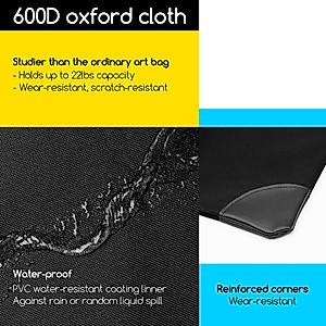 MEEDEN Studio Art Portfolio Case 20" X 26" Water-proof with Double Compartments, 600D Oxford Art Portfolio Bag, Portfolio Folder for Artwork, Canvas, Photography, Poster, Red, Hold up to 22 Lbs