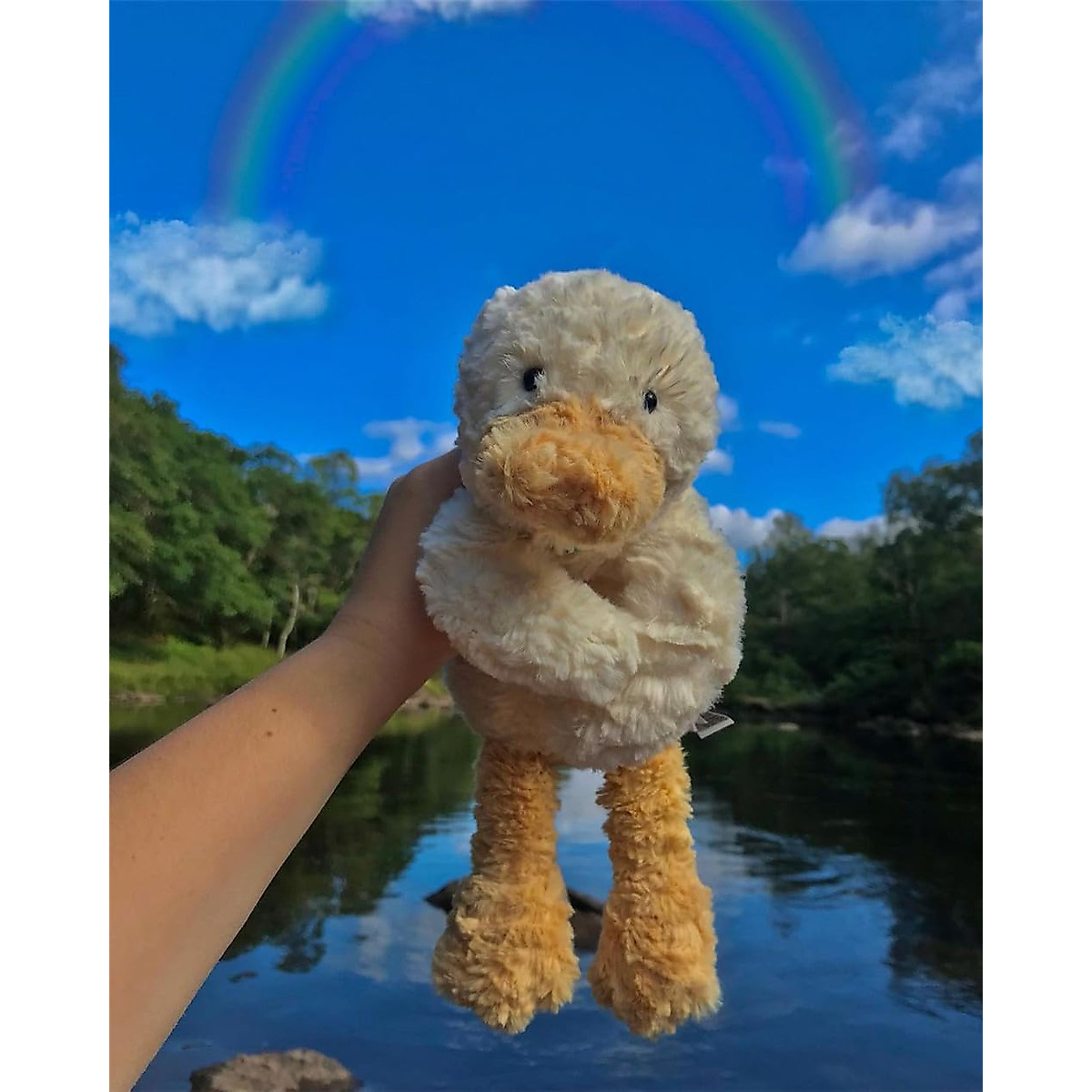 EASELR WeightedPlush Cute Duck Stuffed Animals, Soft White Duck Plush Pillows Kawaii Hugging Squishy Duck Plushie Toys Gifts for Kids