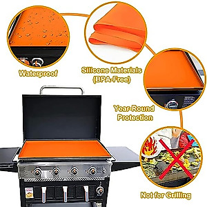 LEWORKUS 28" Griddle Mat Silicone for Blackstone, Silicone Griddle Cover Compatible with Blackstone, Blackstone Griddle Accessories, Heavy Duty Grill Cover for All Season Cooking Protective