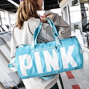 Sports Gym Bag Travel Duffle Bag for Women and Men (lavender gym bag-No Shoes Compartment)