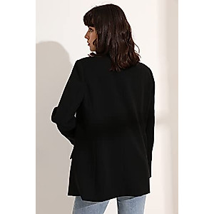 Womens Casual Blazers Open Front Long Sleeve Work Office No Buckle Jackets Blazer (as1, Alpha, x_l, Regular, Regular, Black)