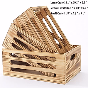 Set of 3 Nesting Wooden Crates ， Wall Mounted Wooden Basket ，Storage Crate Box for Storage, Display Risers, Decoration
