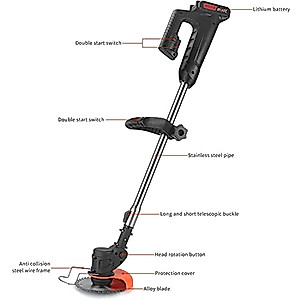 Stringless Weed Trimmer，Battery Power Weed Eater Weed-Wacking for Yard Lawn and Garden 21v Weed and Weed Trimmer Battery Powered…