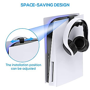 Klipdasse Headset Stand for PS5 Console, Headset Holder for Playstation 5 Accessories PS5 Stand Accessories,Black