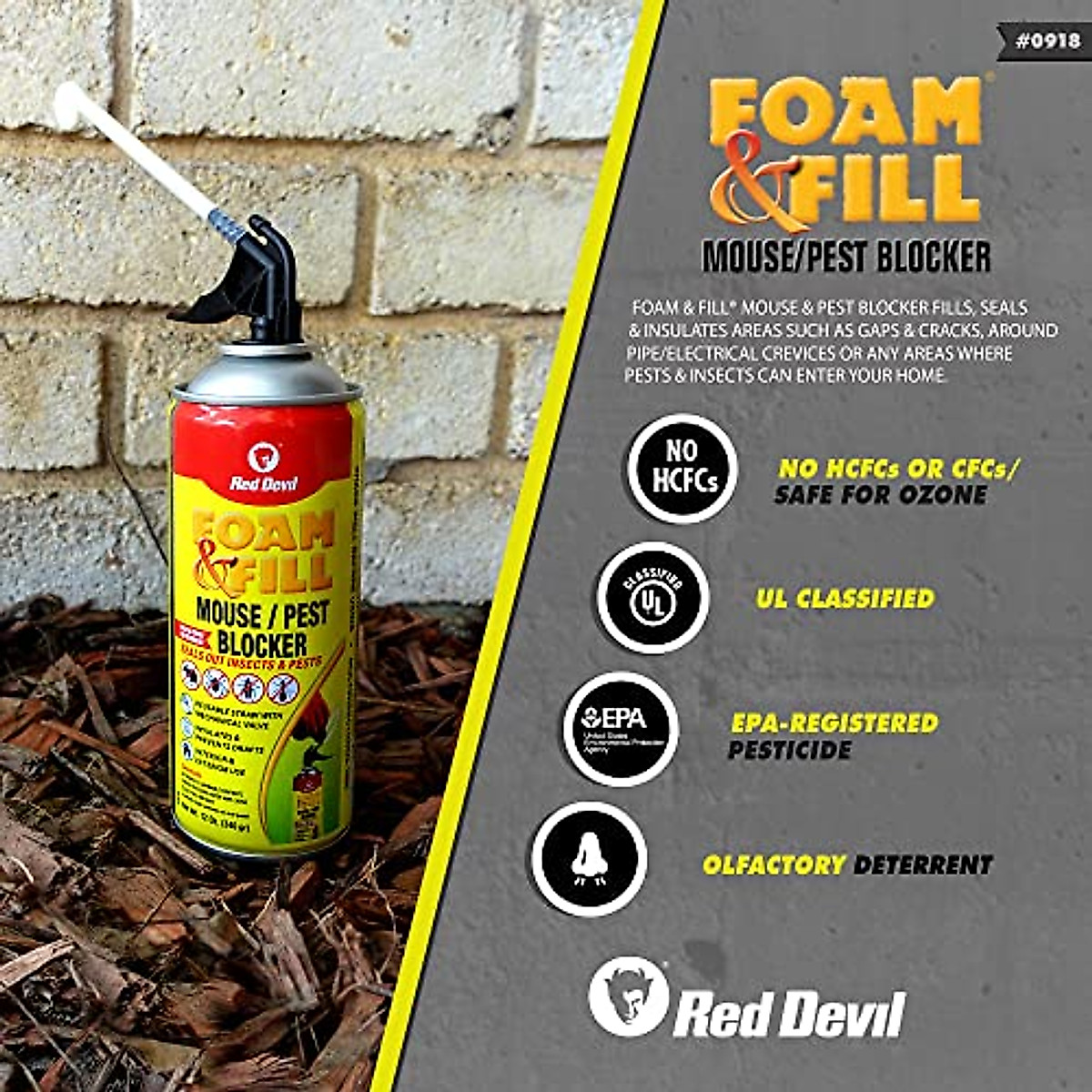 Red Devil 0918 Fill Foam, ‎1-Pack, Yellow