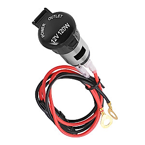 BESULEN 12V-24V Cigarette Lighter Socket, Female Cigarette Lighter Adapter with Extension Cable, Dustproof Plug Power Outlet Socket Replacement for Car Truck Motorcycle Boat Marine ATV RV and More