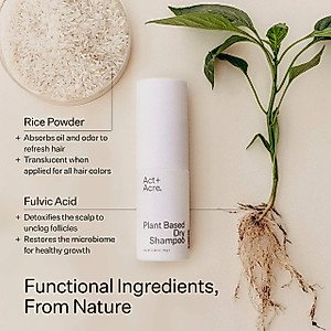 ACT+ ACRE Dry Shampoo - Plant-Based Fulvic Acid Volumizing Dry Shampoo, Unscented, Aerosol, for All Hair Types, Controls Oil and Restores Volume