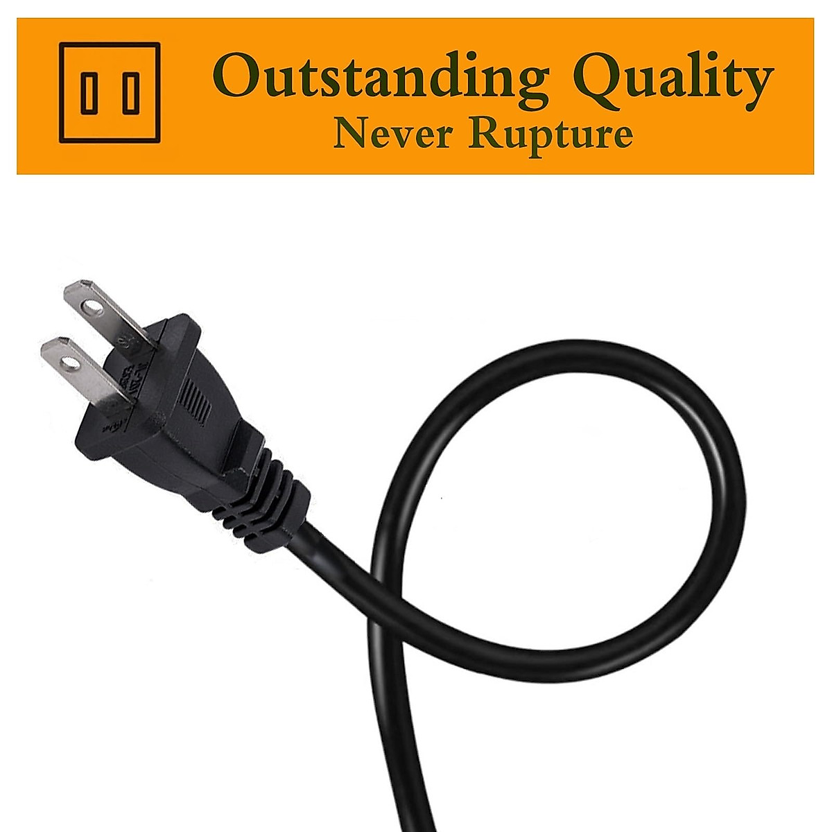 TV Power Cable Cord for Samsung 24" 32" 40" 43" 48" 49" 50" 55" 60" 65" 75" Inch LCD HD Smart 4K Curved TV UN55RU8000FXZA UN65RU7100FXZA UN43NU6900FXZA 6FT Replacement TV Power Charging Cord
