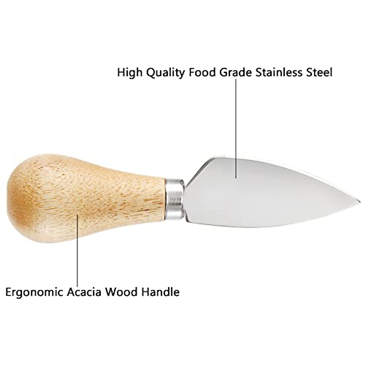 Fasmov 8 Pieces Cheese Knives Set with Acacia Wood Handle, Stainless Steel Mini Cheese Knife Set for Charcuterie and Cheese spread, 2 Cheese Knife, 2 Cheese Shaver, 2 Cheese Spreader, 2 Cheese Fork