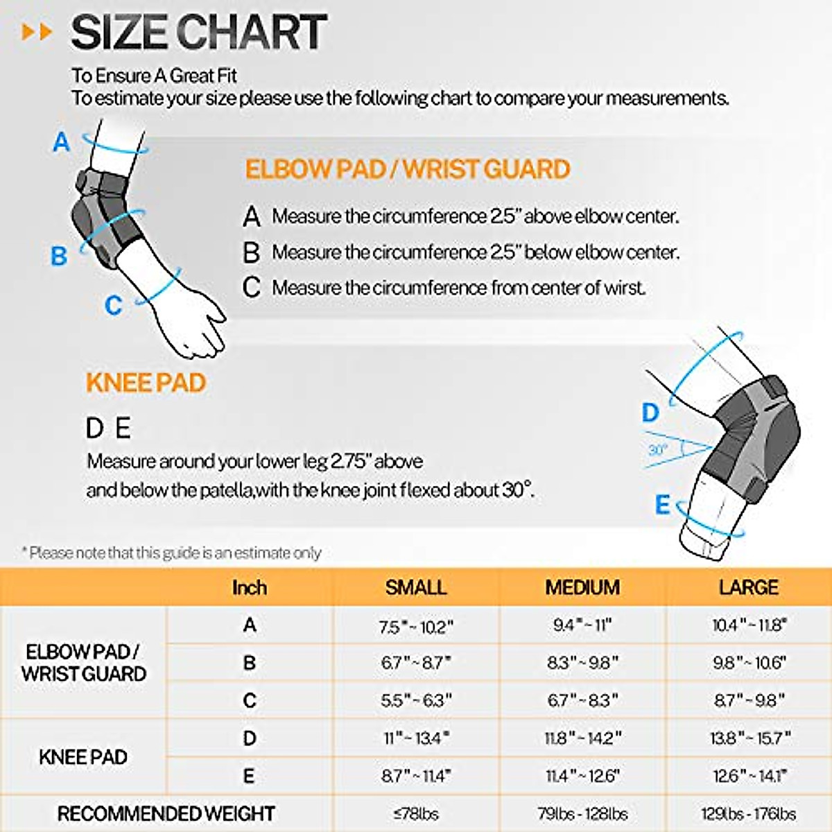 Gonex Size S Roller Skates with Protective Gear Set S - Skateboard Elbow Pads Knee Pads with Wrist Guards for Kids