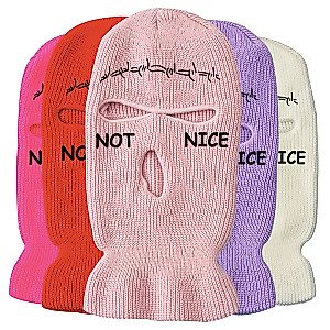 June Sports 3 Hole Knitted Ski Mask Not Nice Full Face Mask Winter Balaclava Face Cover for Outdoor Sports Camel MK4D Not Nice-camel One Size