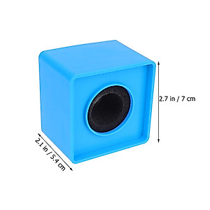 NUOBESTY 2Pcs Microphone Flag Station Logo Square Cube Shaped Portable Mic Stands Injection Molding Flag for TV Conference Interviews Stage (Blue)